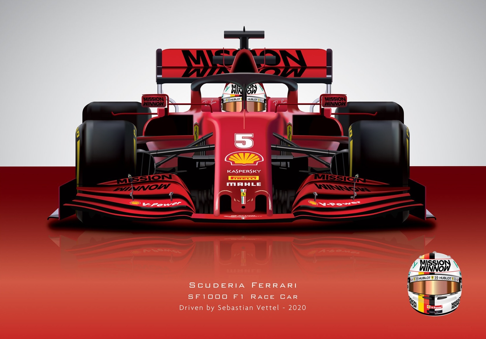 Signed F1 Driver Helmet Prints – 12 Airbrushed A3 Edition