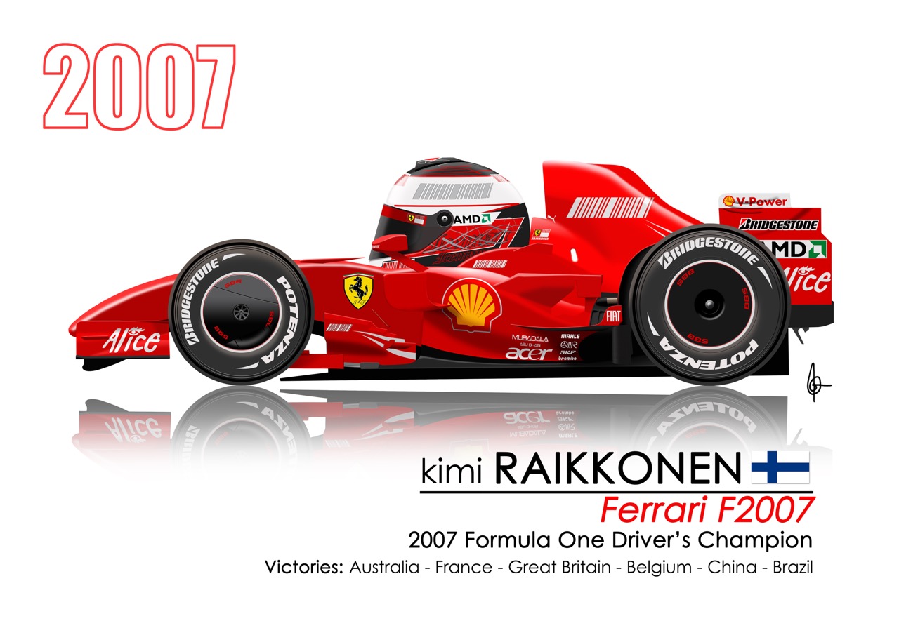F1 CAR TOONZ PICTURE COLLECTION,Formula 1 FERRARI TOONS CARTOON race POSTER