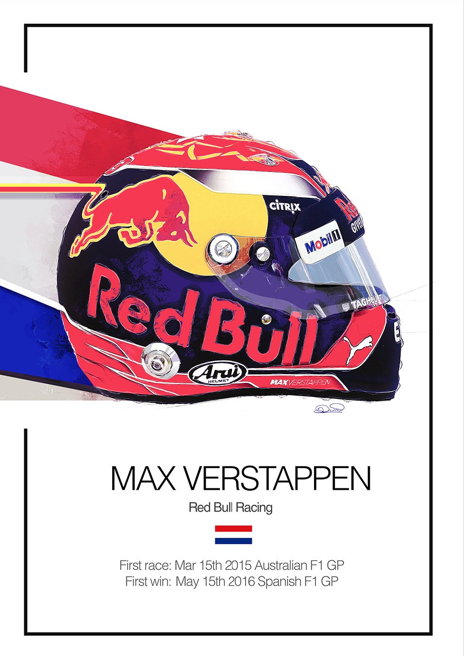 Signed F1 Driver Helmet Prints – 12 Airbrushed A3 Edition