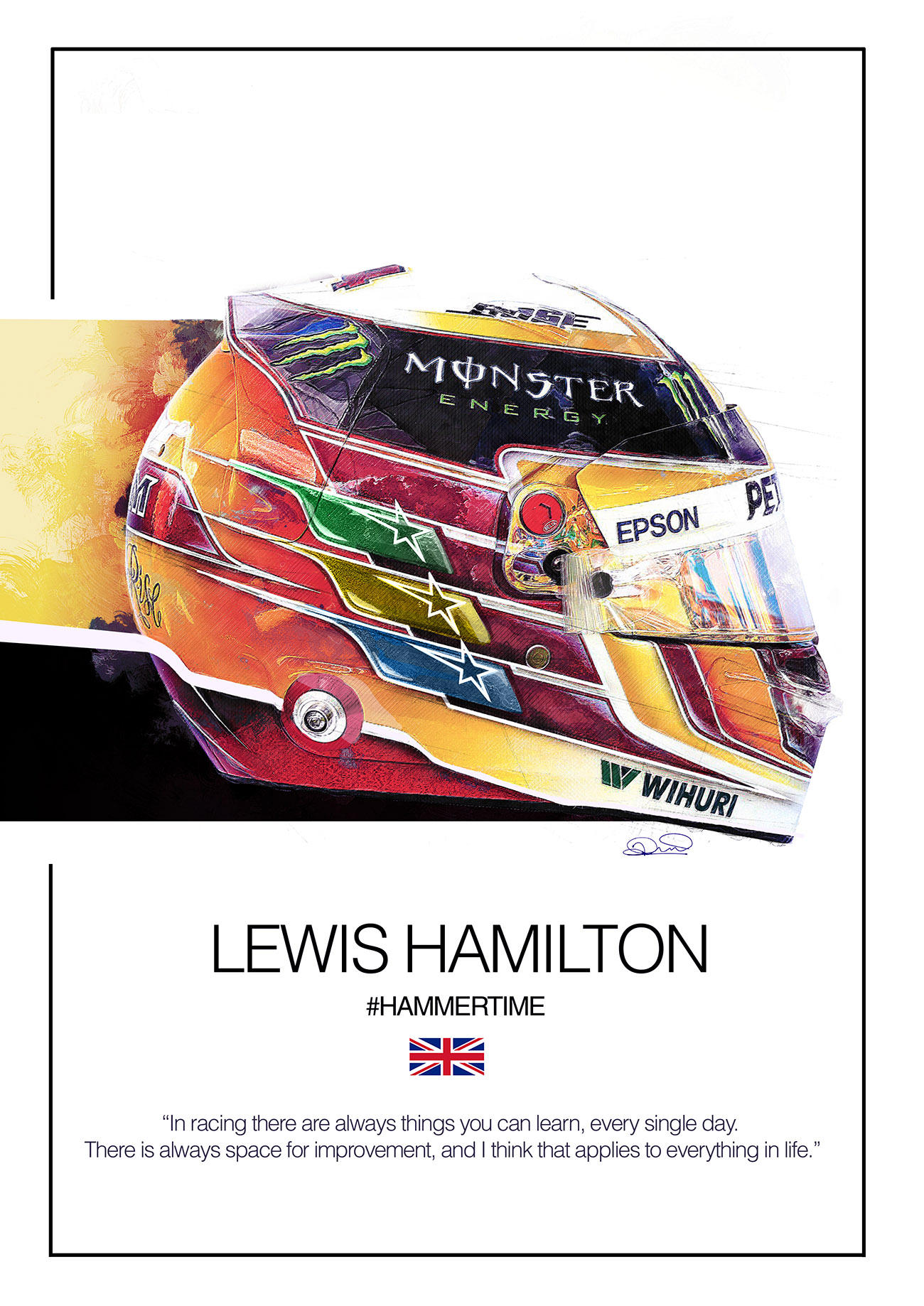Signed F1 Driver Helmet Prints – 12 Airbrushed A3 Edition