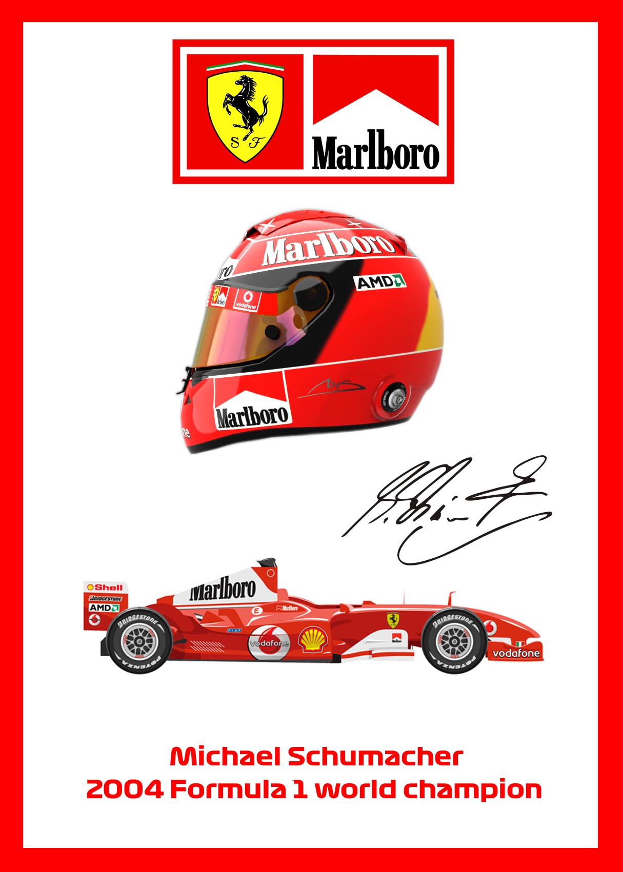 Signed F1 Driver Helmet Prints – 12 Airbrushed A3 Edition